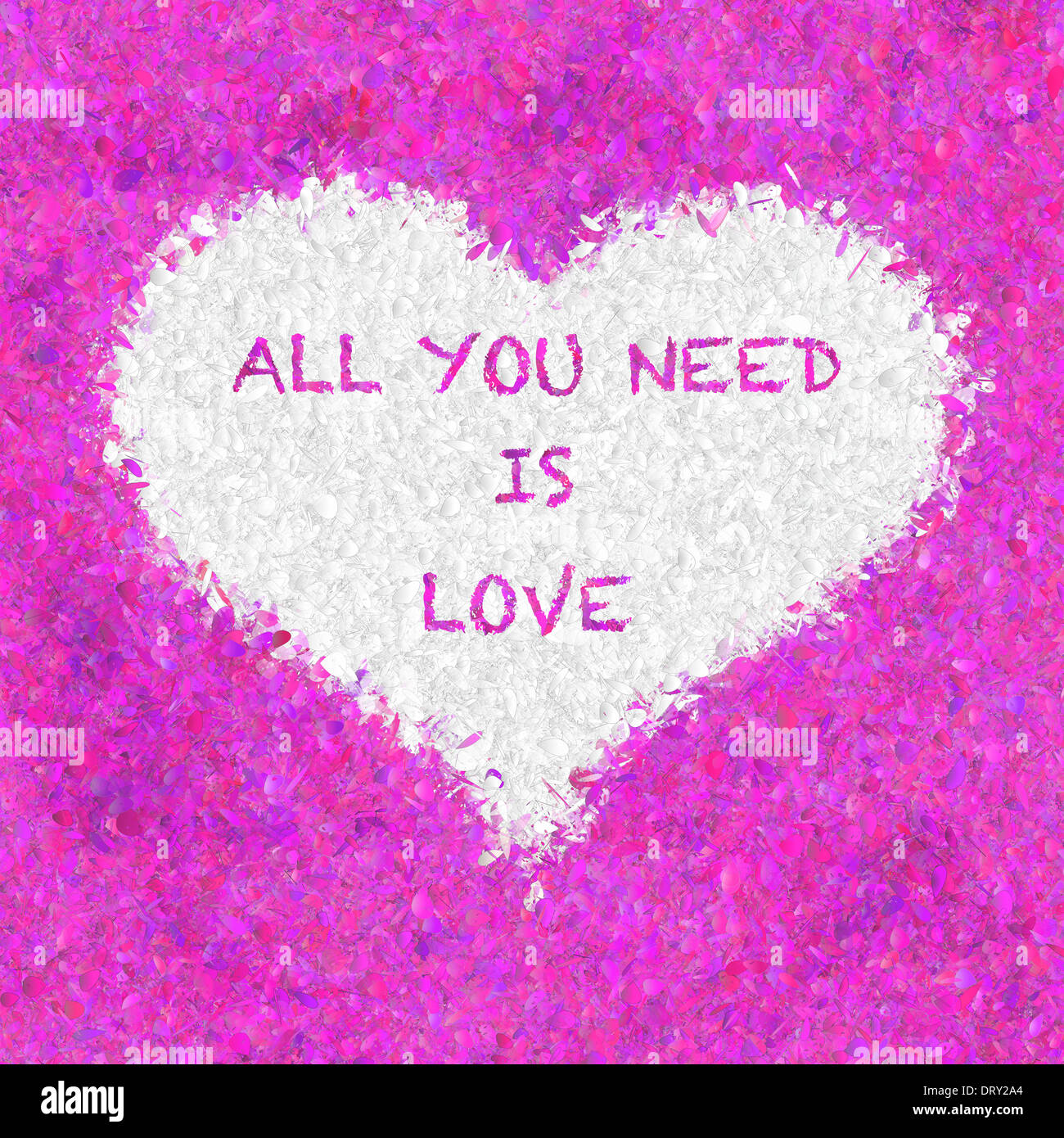 Textured digital illustration of a heart shape on a purple floral ...