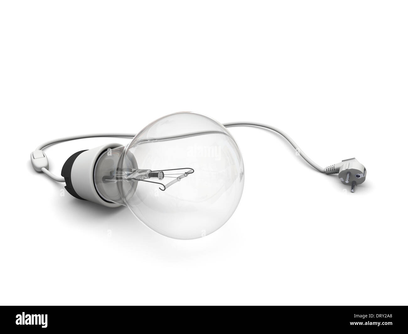 Illustration of lightbulb with disconnected power cord isolated on ...