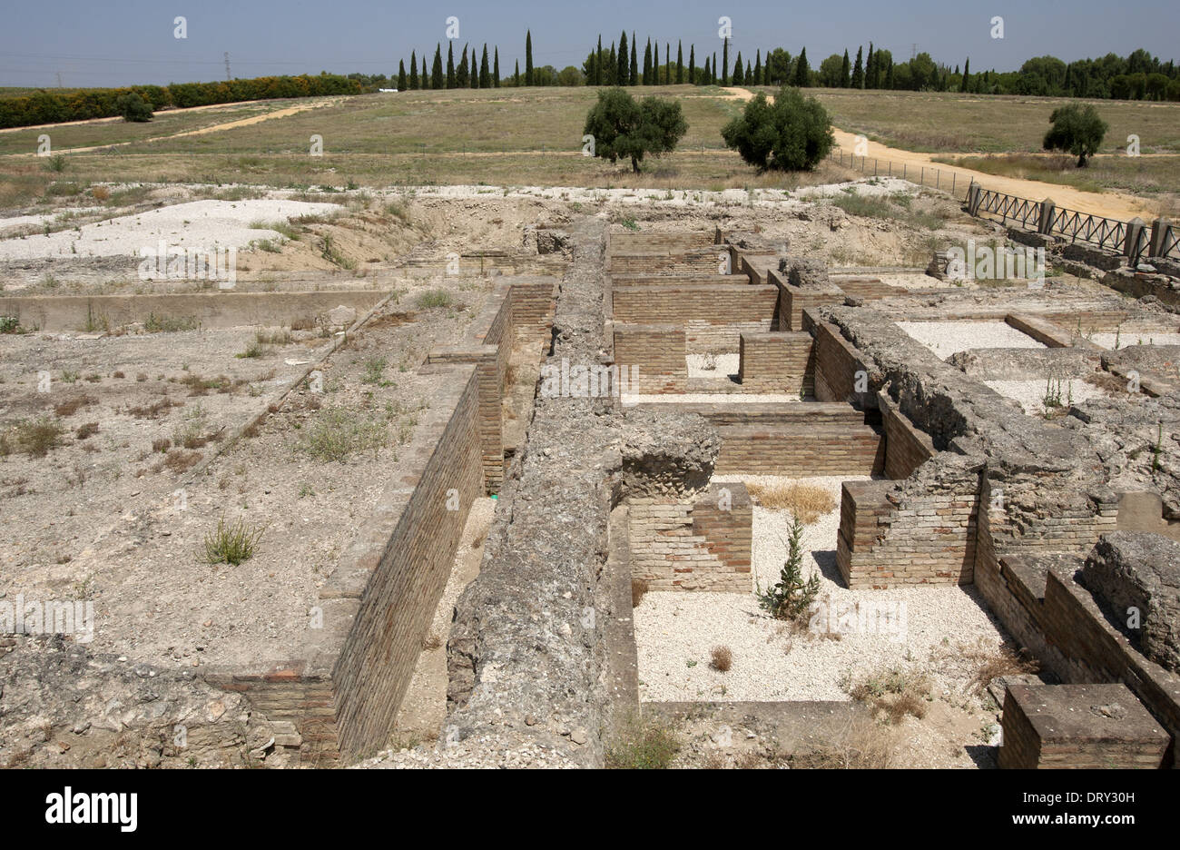 Spain. Italica. Roman city founded c. 206 BC. Thermae, Large Baths ...