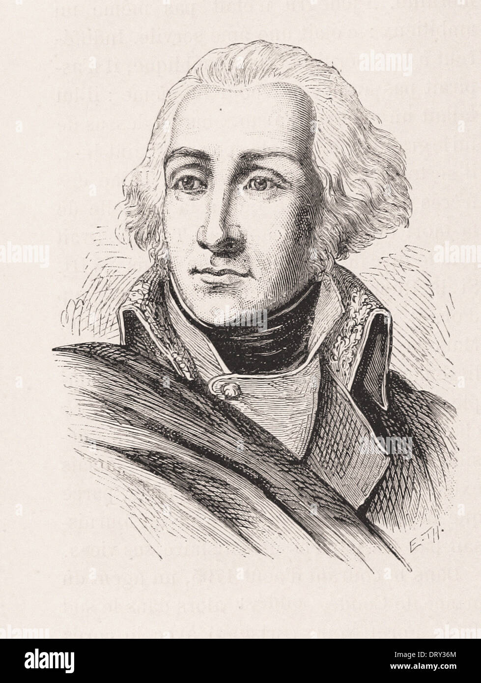Portrait of Jourdan - French engraving XIX th century Stock Photo - Alamy