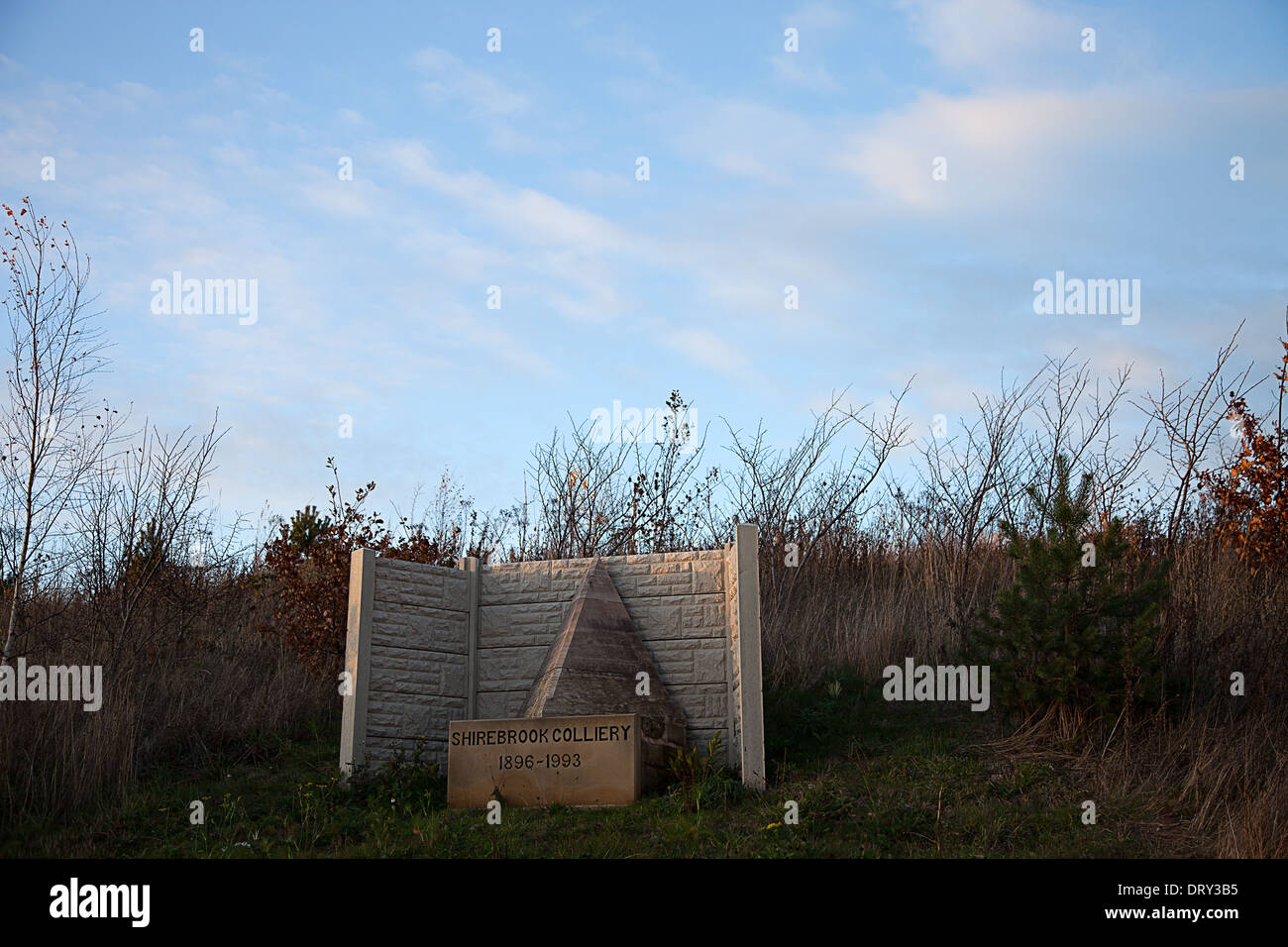 A Monument to the Shirebrook Colliery with dates Stock Photo - Alamy