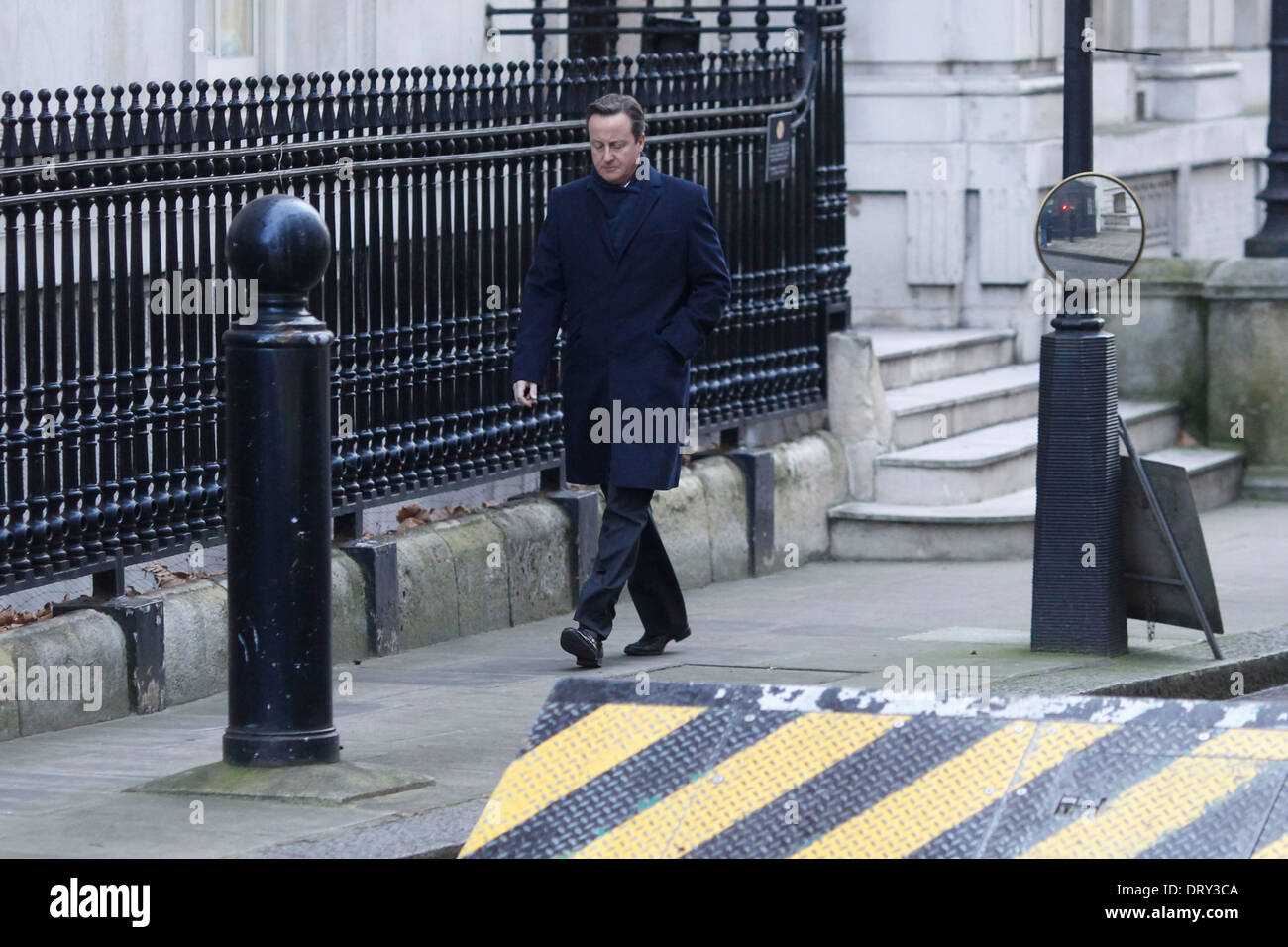 British Prime Minister David Cameron returns to No10 Downing street ...