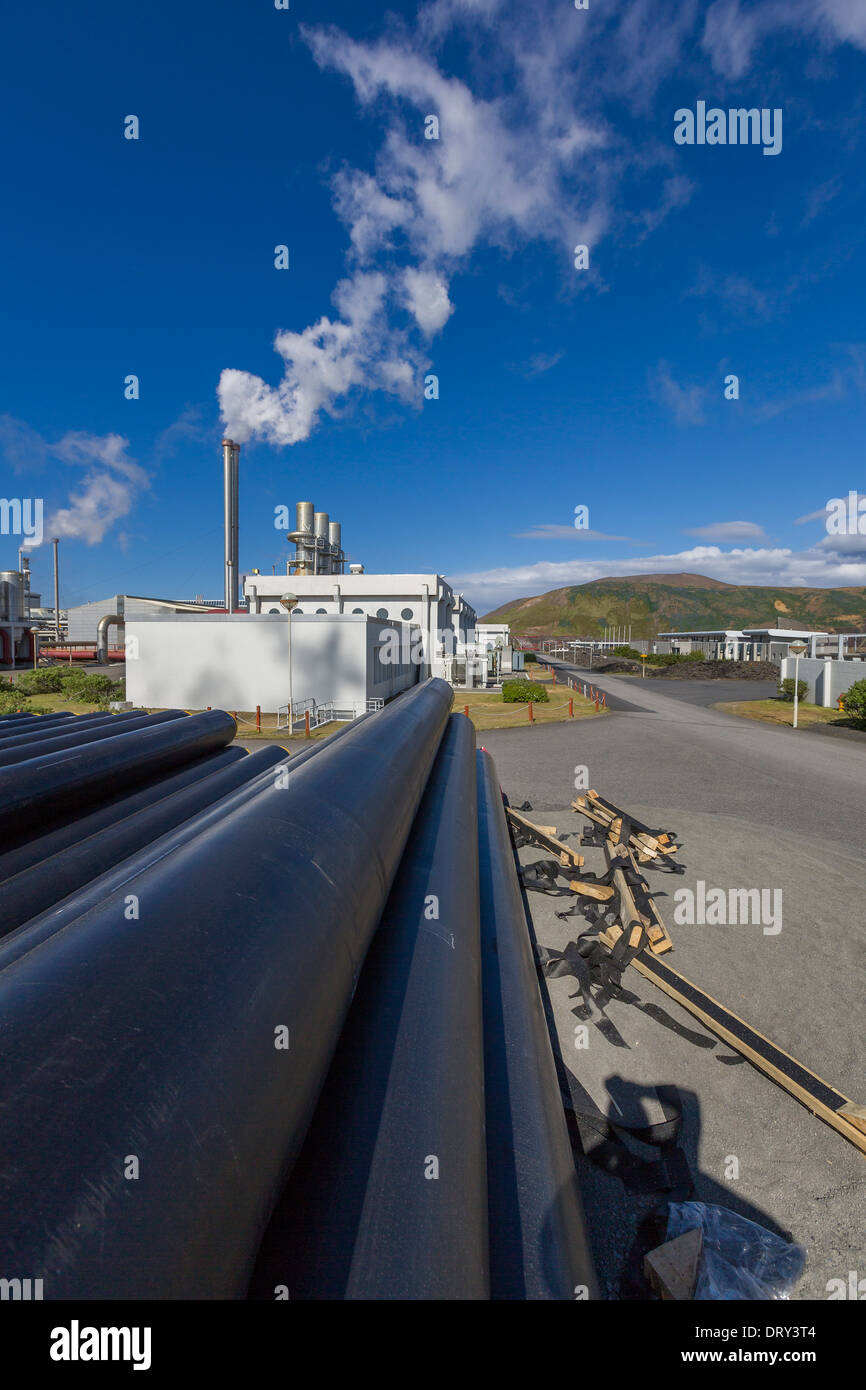 Pipes at Svartsengi Geothermal Power Plant, Iceland Stock Photo - Alamy
