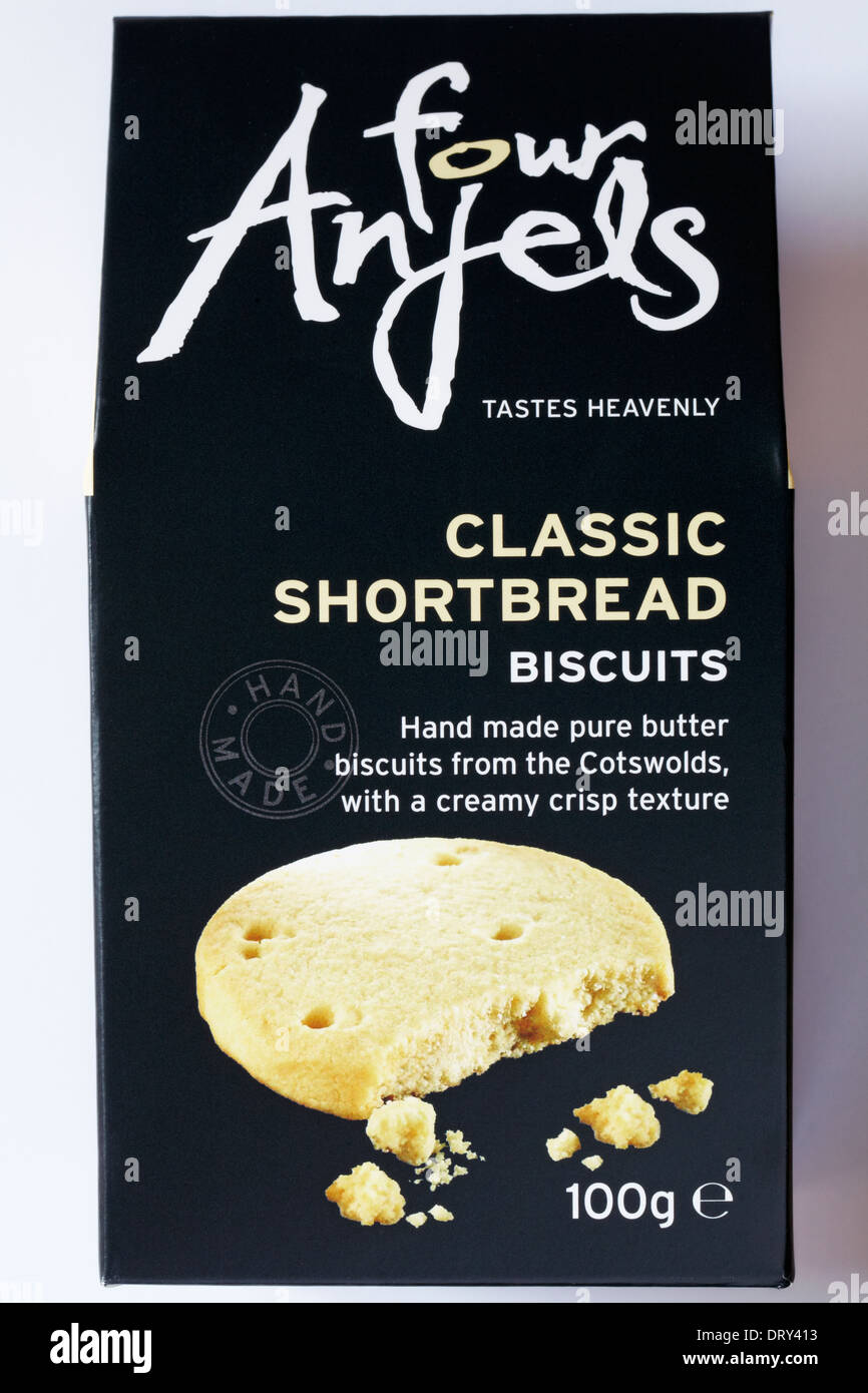 box of Four Angels classic shortbread biscuits isolated on white ...