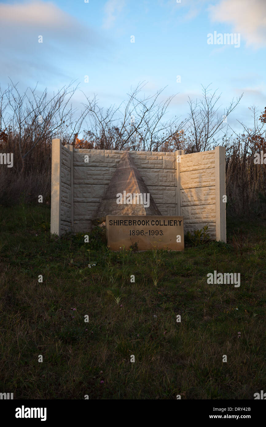 A Monument to the Shirebrook Colliery with dates Stock Photo - Alamy