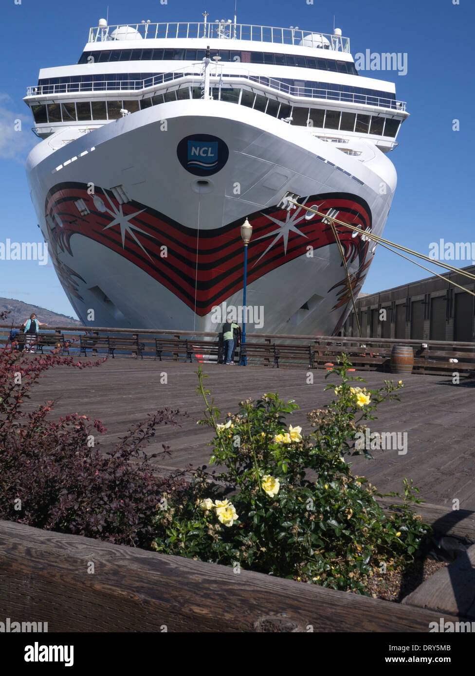A large cruise ship at a pier in San Francisco, California USA Stock ...