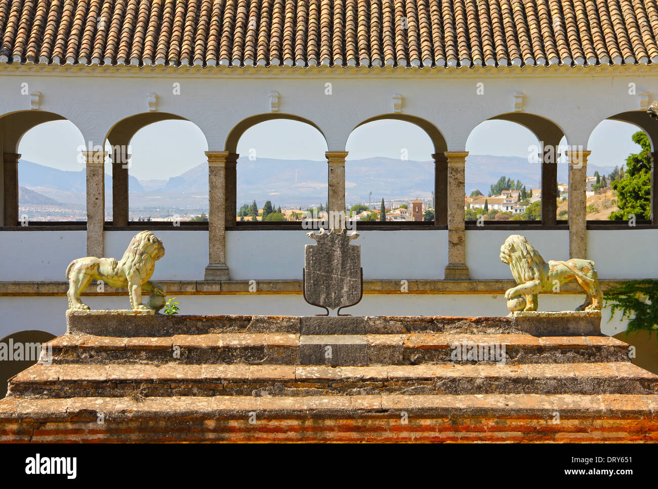 View on palace exterior in Alhambra Stock Photo - Alamy
