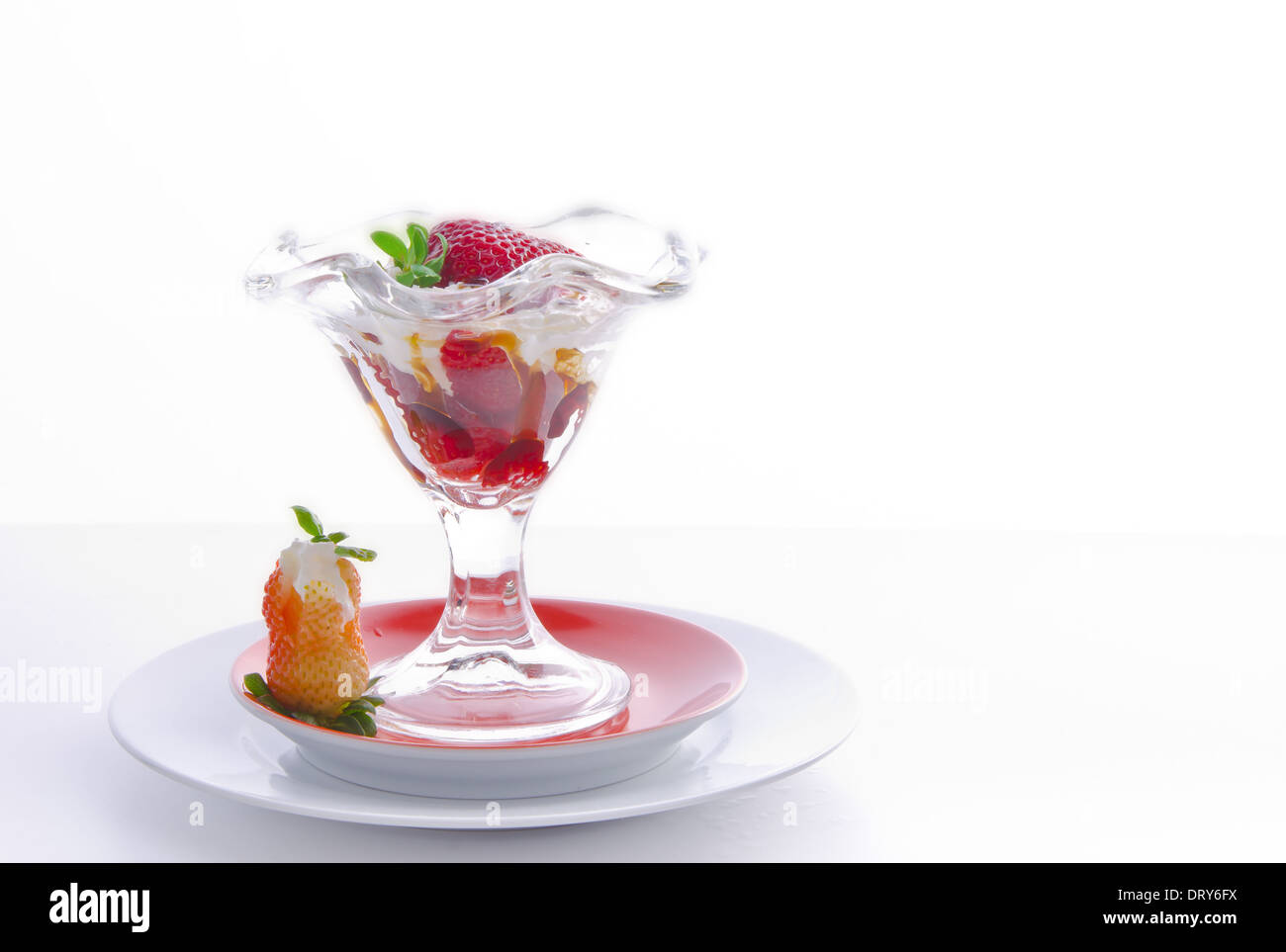 strawberry with cream Stock Photo - Alamy