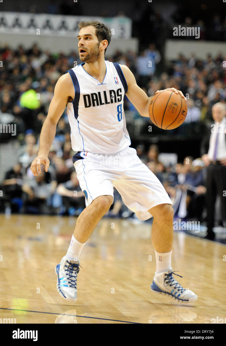 Dallas, Texas, USA. Feb 03, 2014: Dallas Mavericks point guard Jose ...