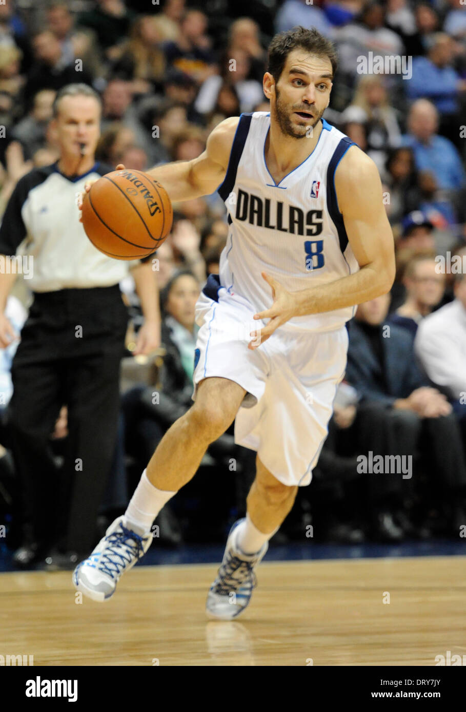 Dallas, Texas, USA. Feb 03, 2014: Dallas Mavericks point guard Jose ...