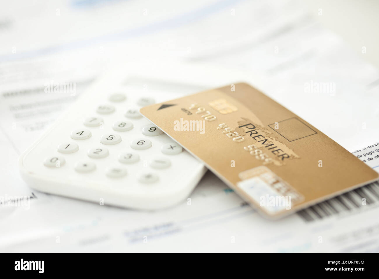 Debit cards calculator hi-res stock photography and images - Alamy