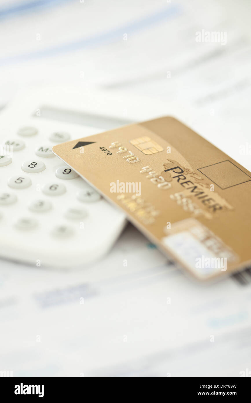 Debit cards calculator hi-res stock photography and images - Alamy