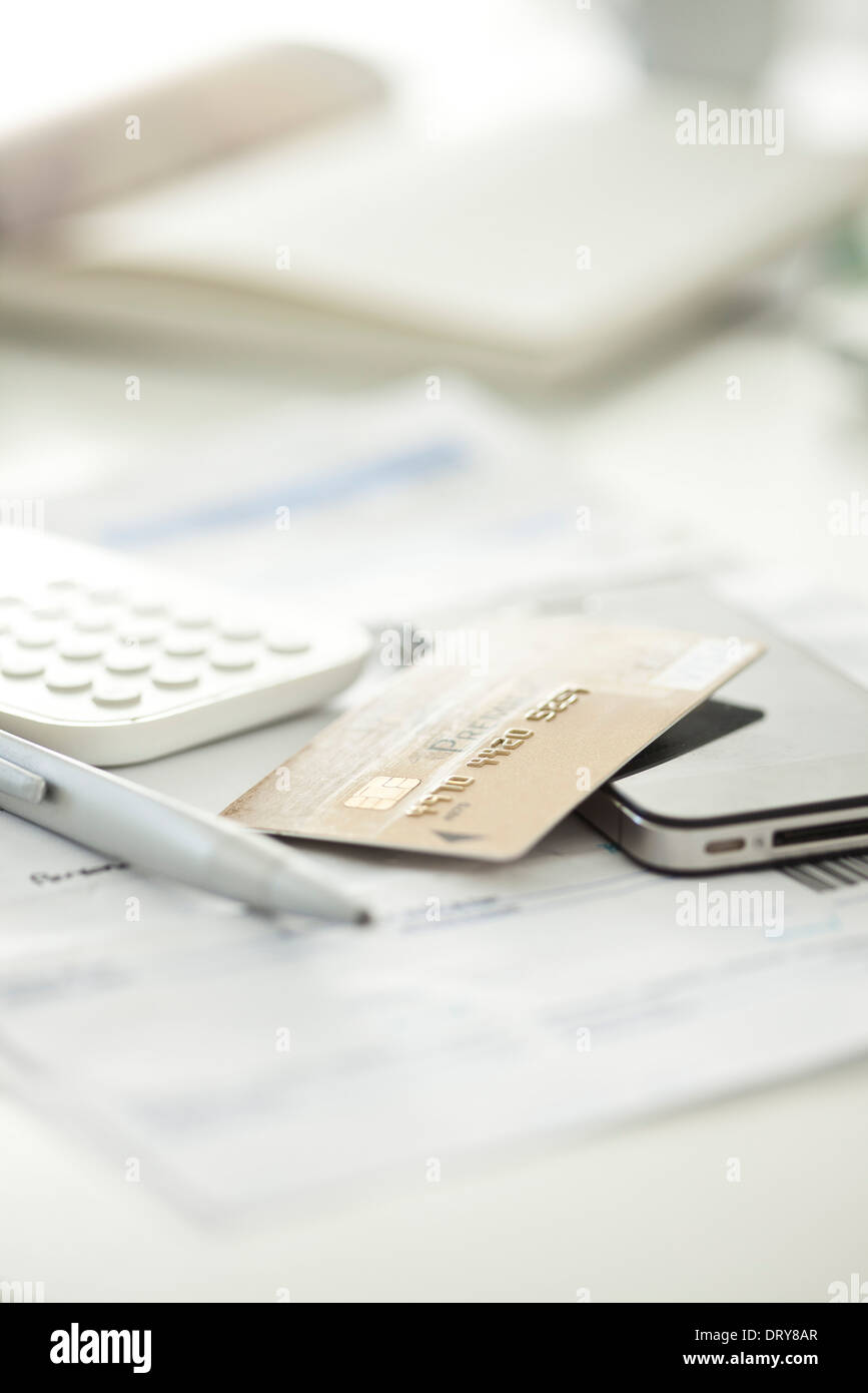 Debit cards calculator hi-res stock photography and images - Alamy