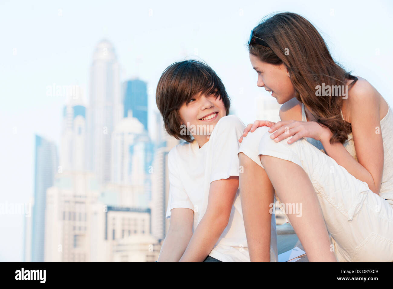 Brother sister talking teenagers hi-res stock photography and images ...