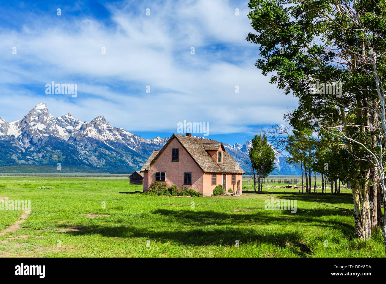 Old farmhouse on historic Mormon Row, Grand Teton National Park ...
