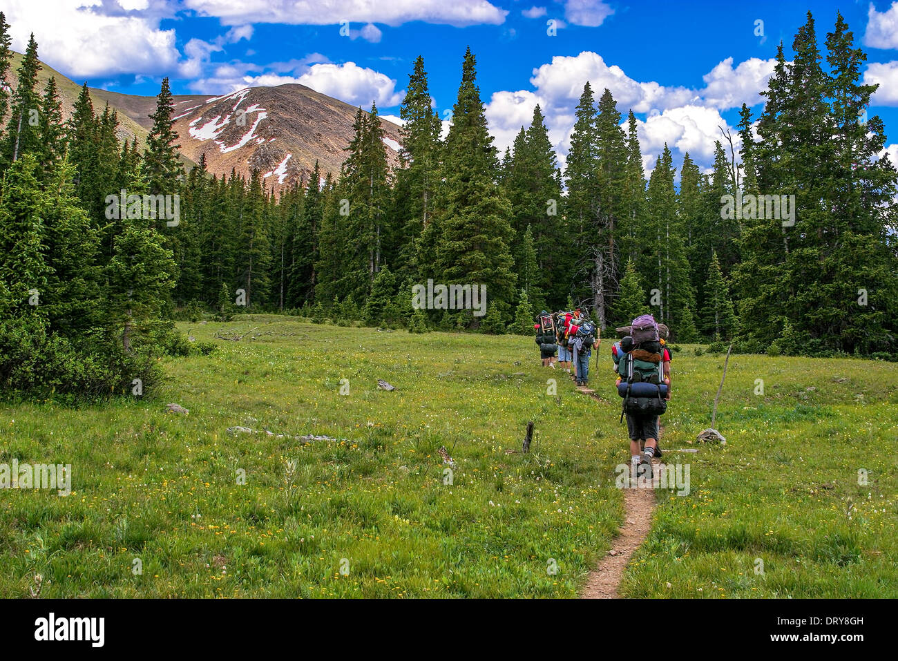 Colorado Backpackers Hiking to Mount Hope Stock Photo - Alamy