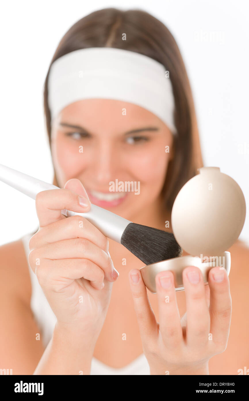 Make-up skin care - woman apply powder Stock Photo - Alamy Make-up skin care - woman apply powder Stock Photo - Alamy
