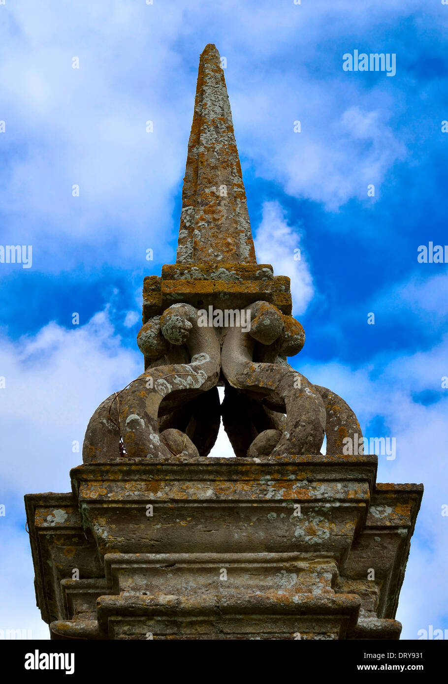 Old stone monolith from graveyard in old stately home Stock Photo - Alamy