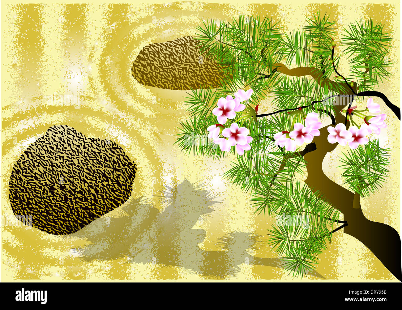 japanese garden with a stones Stock Photo - Alamy