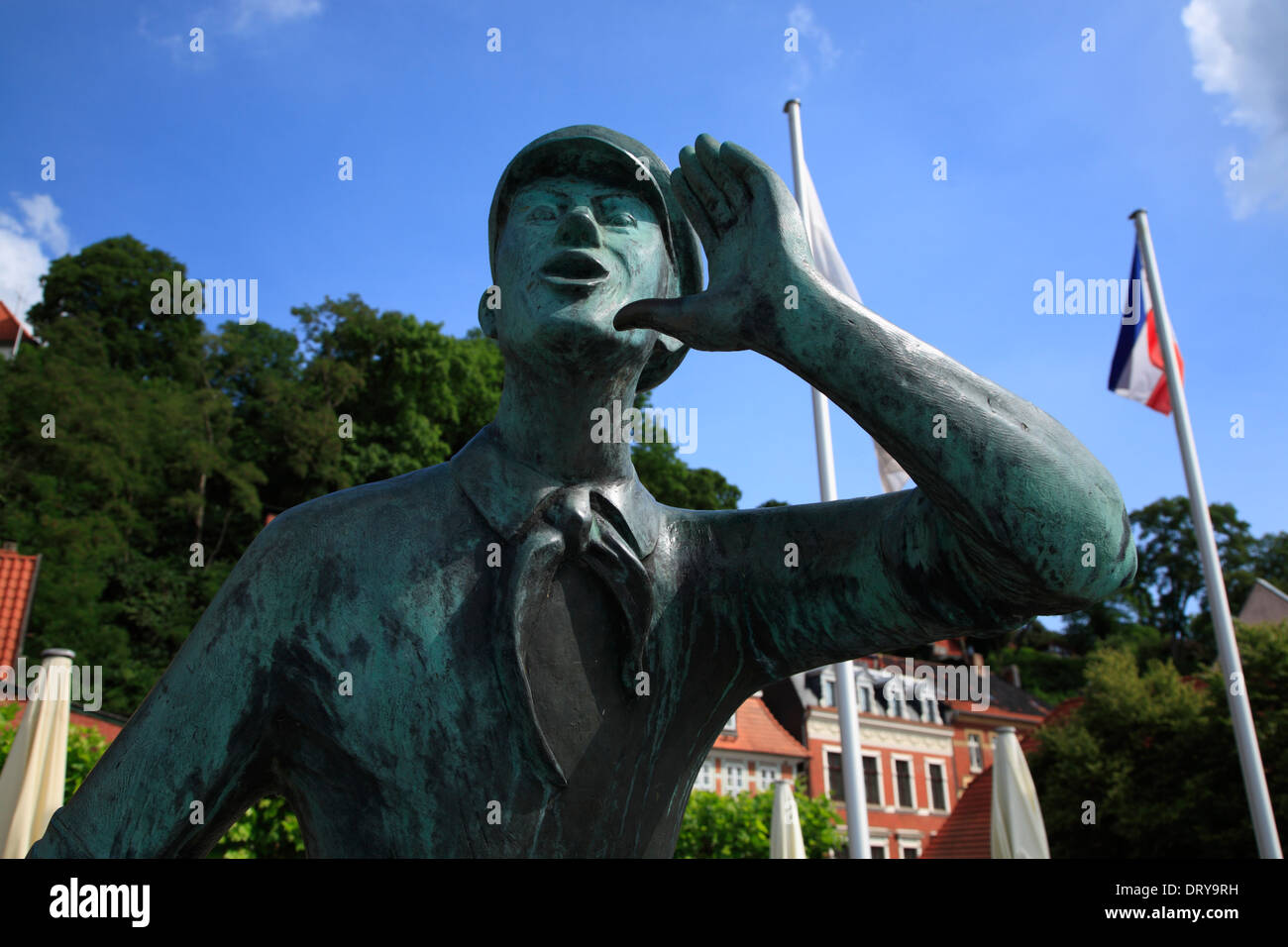 Sculpture DER RUFER, Lauenburg / Elbe, Elbe cycle route, Schleswig ...
