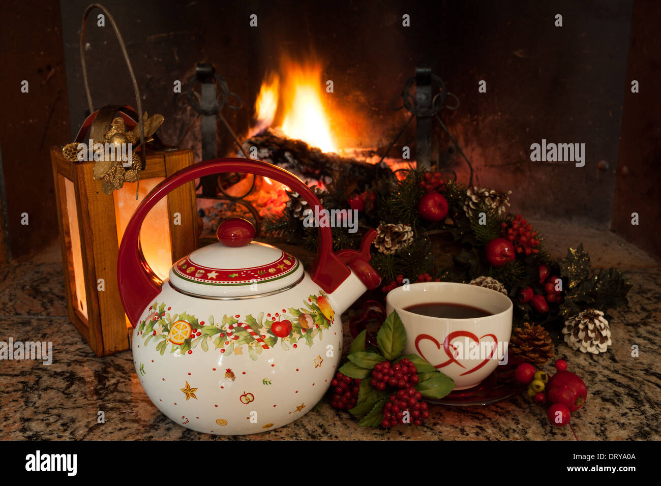 Cup tea fireplace hi-res stock photography and images - Alamy