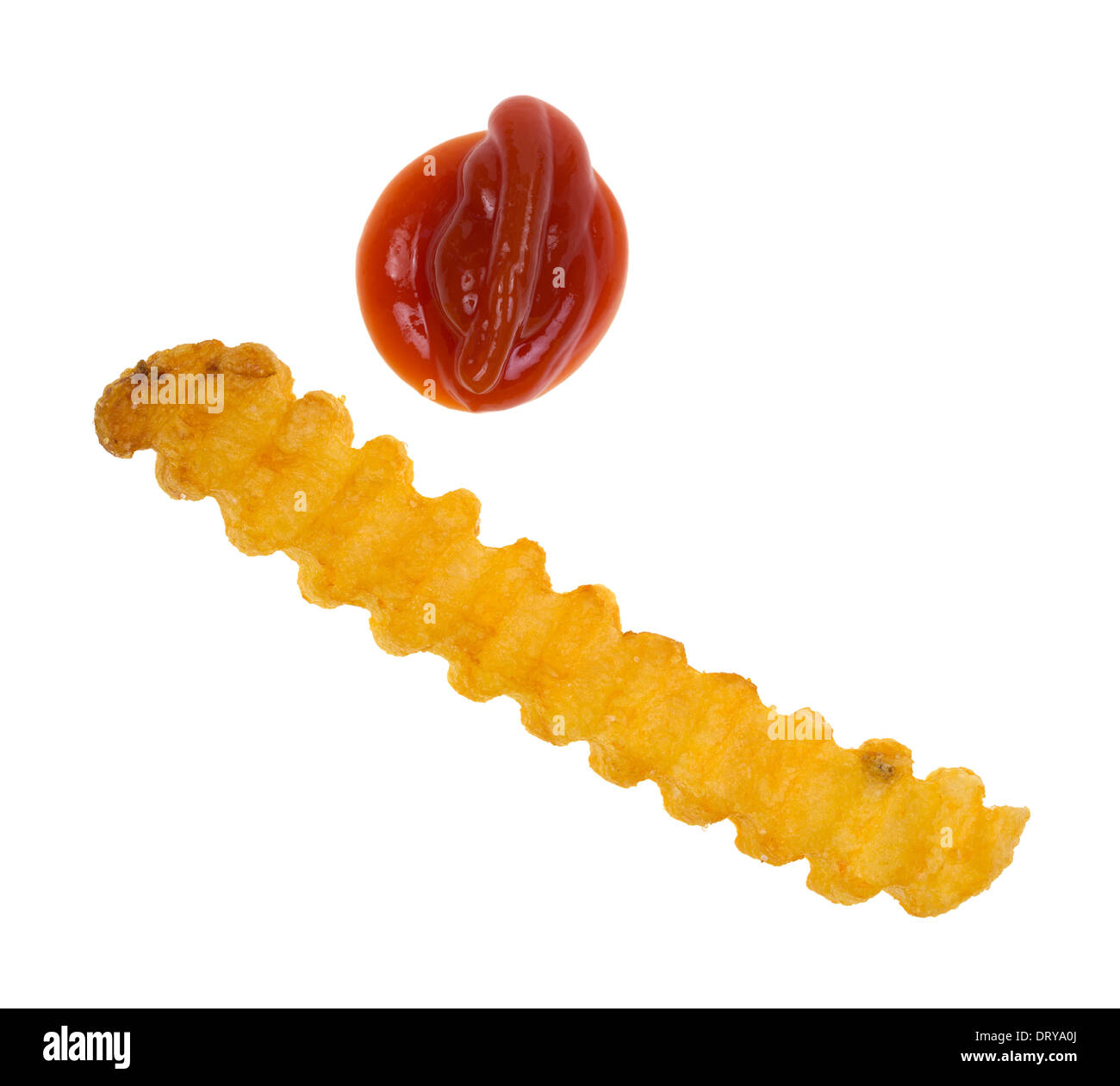 A single French fry with ketchup to the side Stock Photo - Alamy