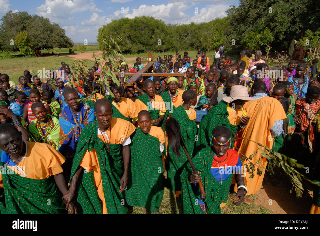 UGANDA Karamoja , Karimojong a pastoral tribe , people celebrate ...