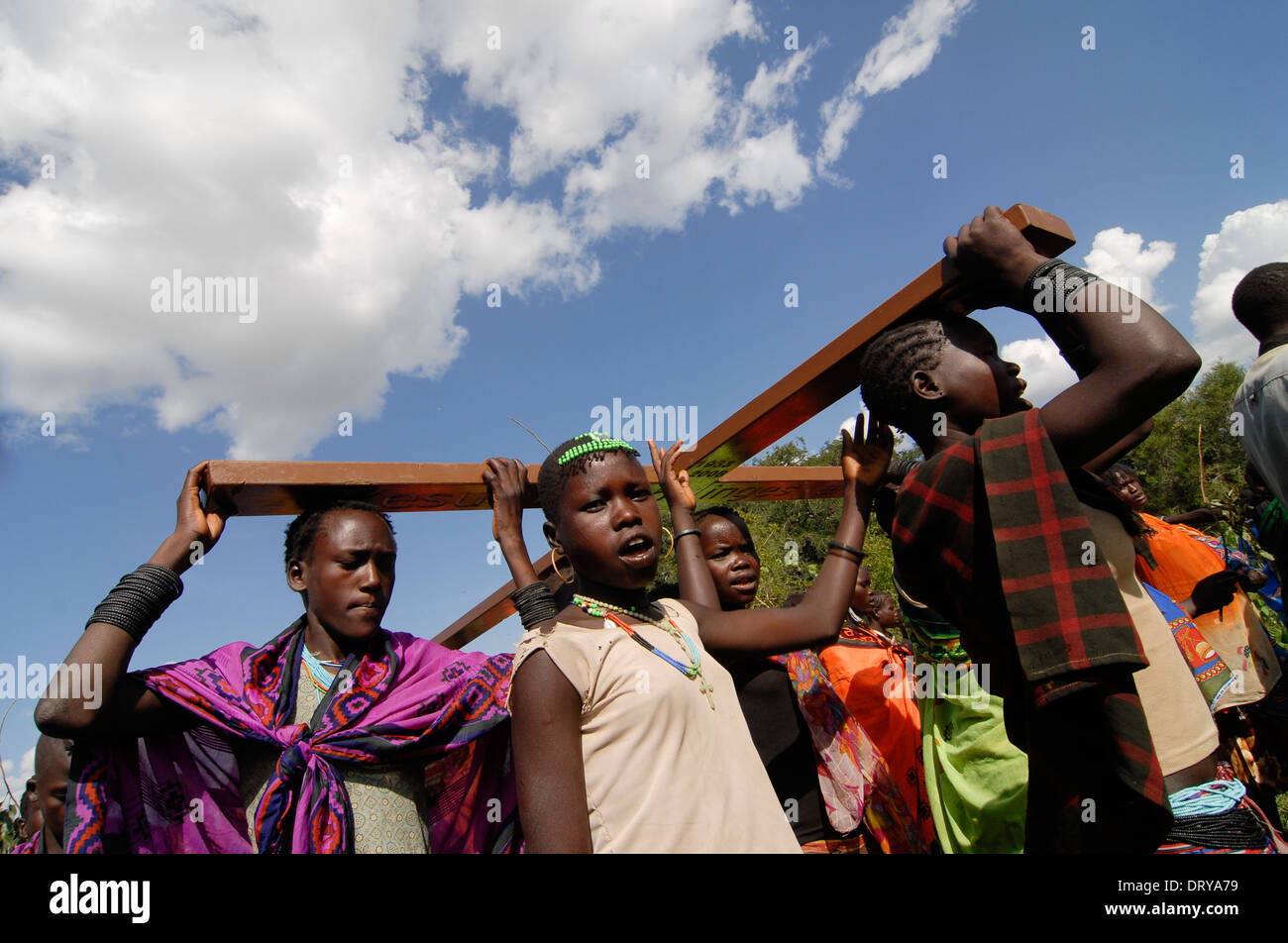 UGANDA Karamoja , Karimojong a pastoral tribe , people celebrate ...