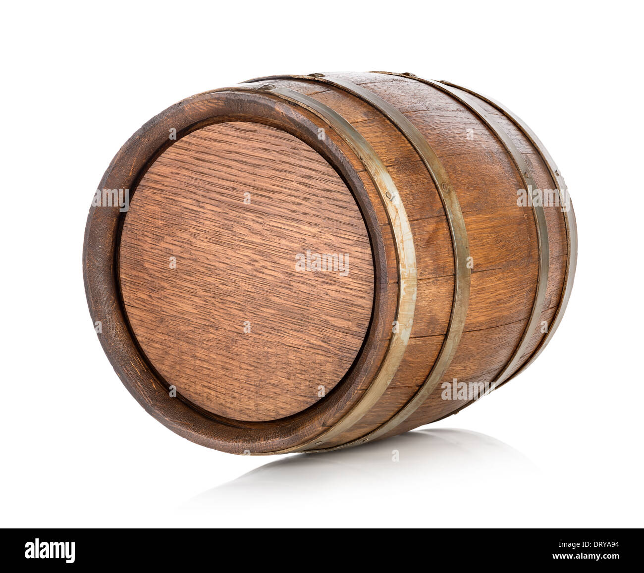 Wooden barrel isolated on a white background Stock Photo - Alamy