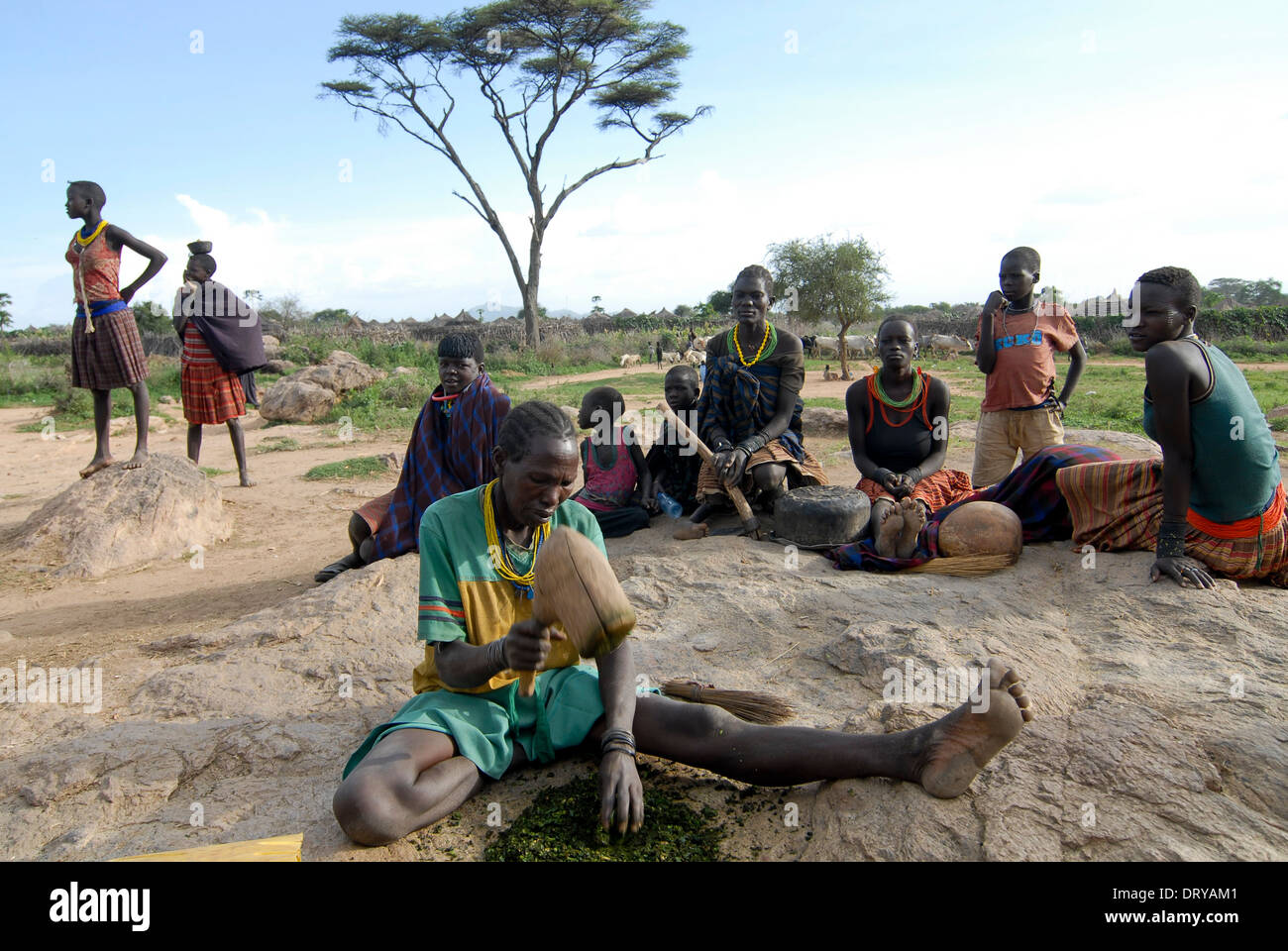 UGANDA Karamoja, village Nakapelimoru of Jhi tribe of Karimojong Stock ...