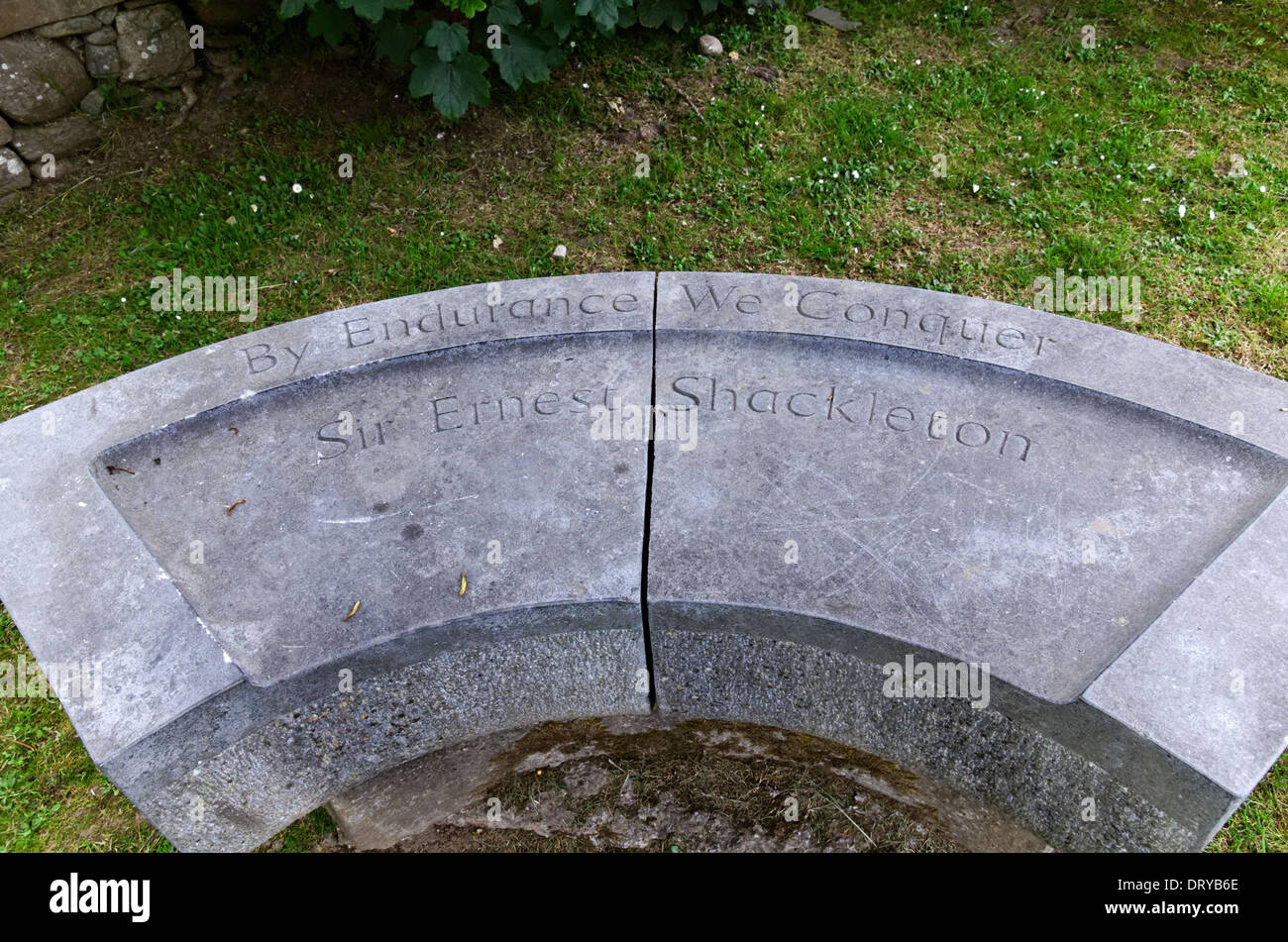 Memorial stone to Sir Ernest Shackleton, the Antarctic Explorer in ...