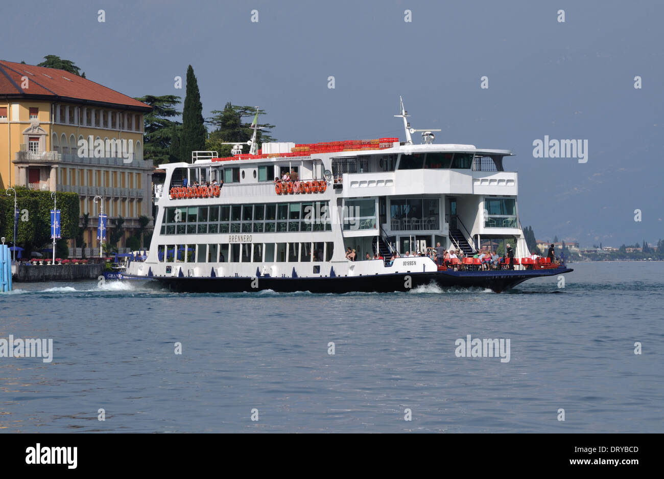 The car ferry Brennero, one of the largest ferries in the fleet, leaves ...