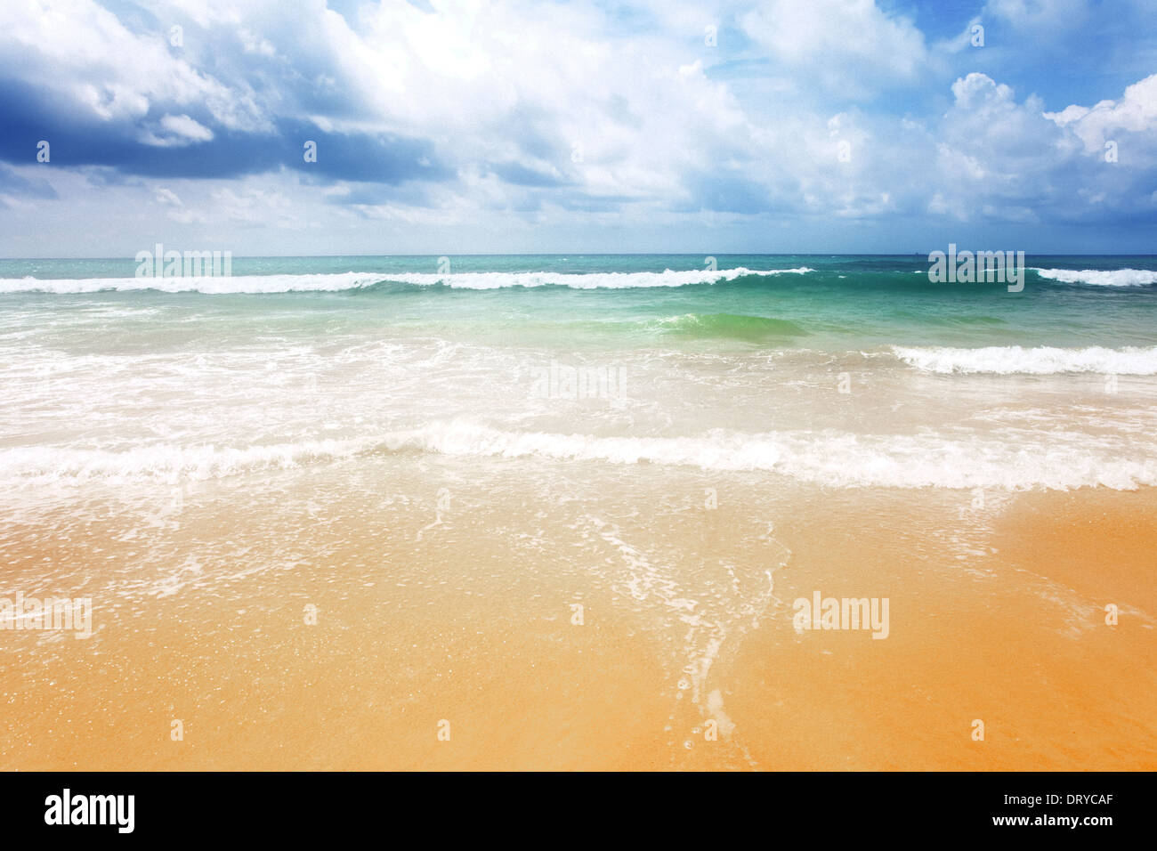 Beautiful tropical beach with sea view, clean water & blue sky. Nature ...