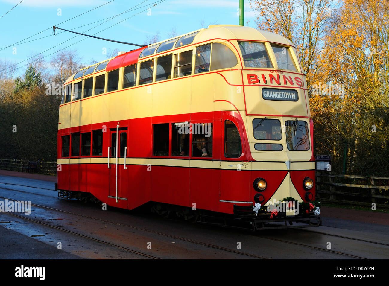 Vintage tram - Beamish Open Air Museum, County Durham, England Stock ...