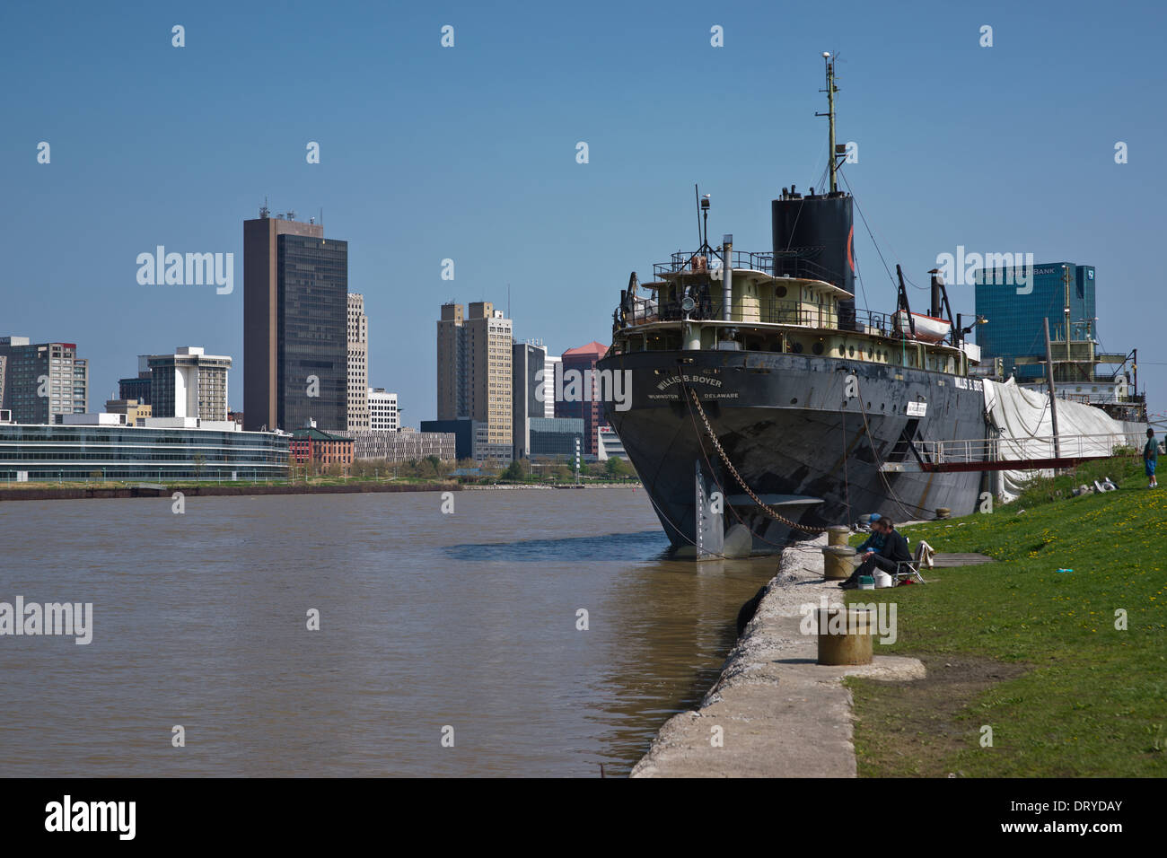 Historic lake freighter museum ship Willis B Boyer on Maumee River in ...