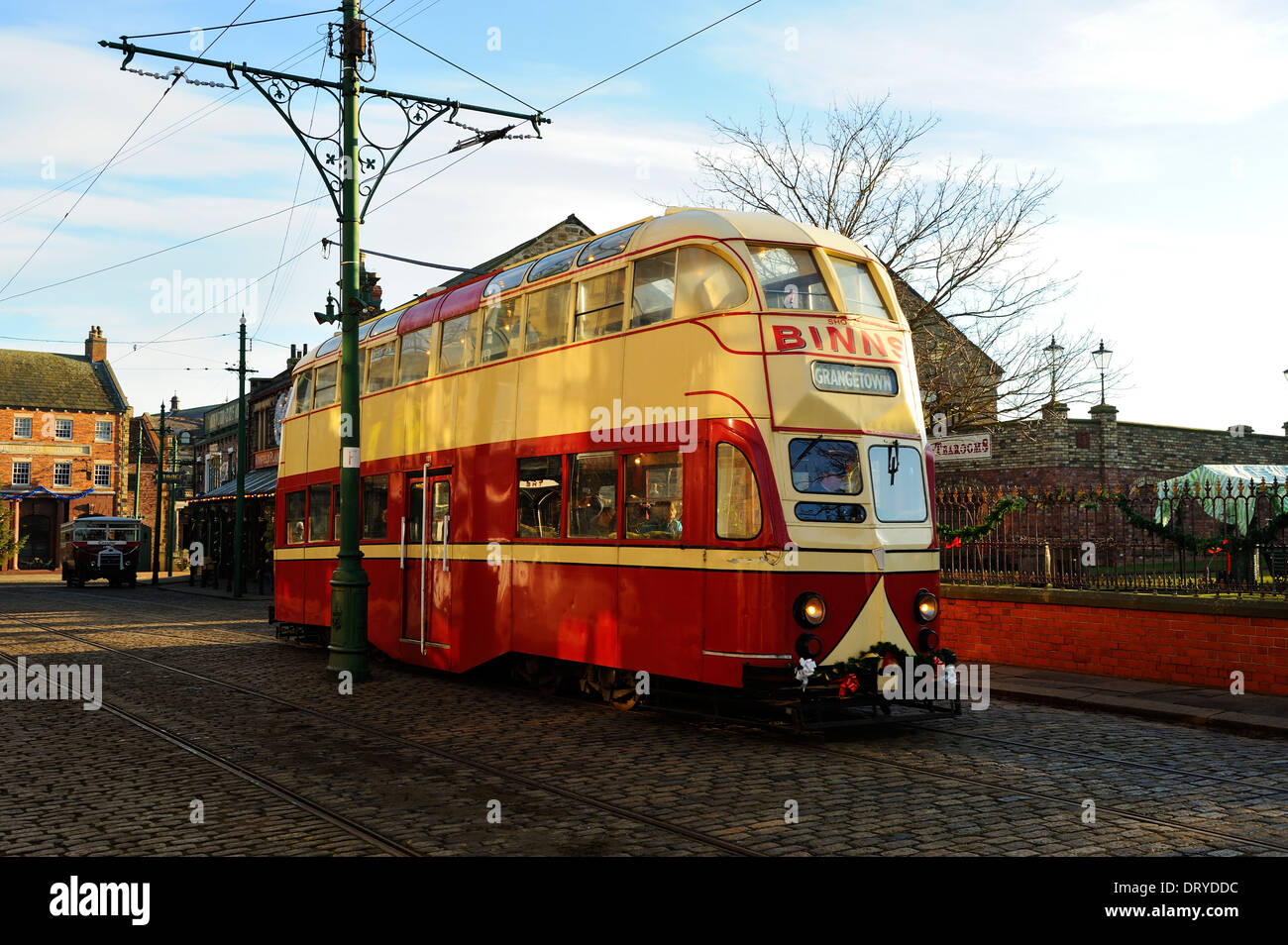 Vintage tram - Beamish Open Air Museum, County Durham, England Stock ...