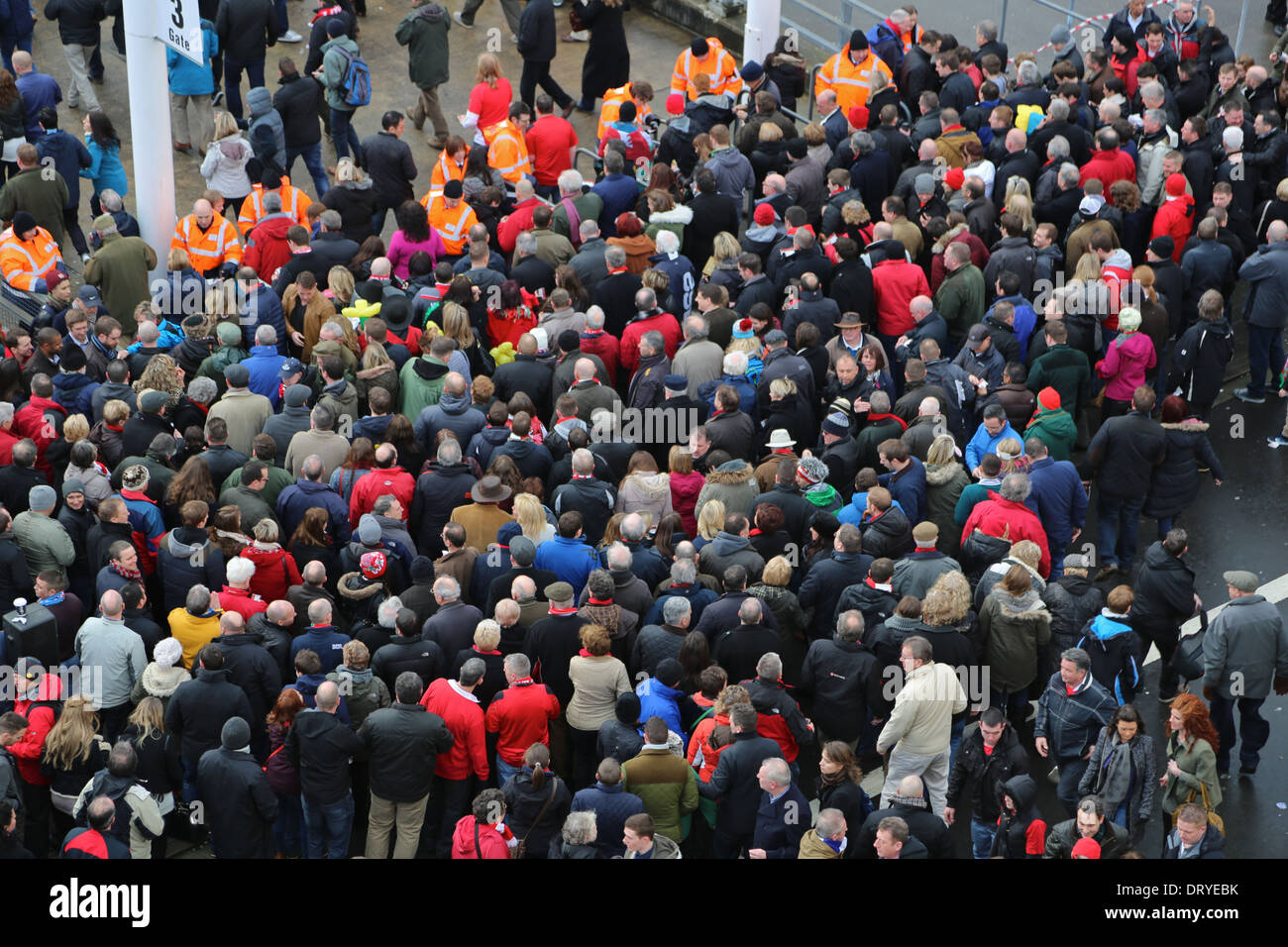 Welsh and Italian Rugby Supporter pour into the Cardiff Millennium ...