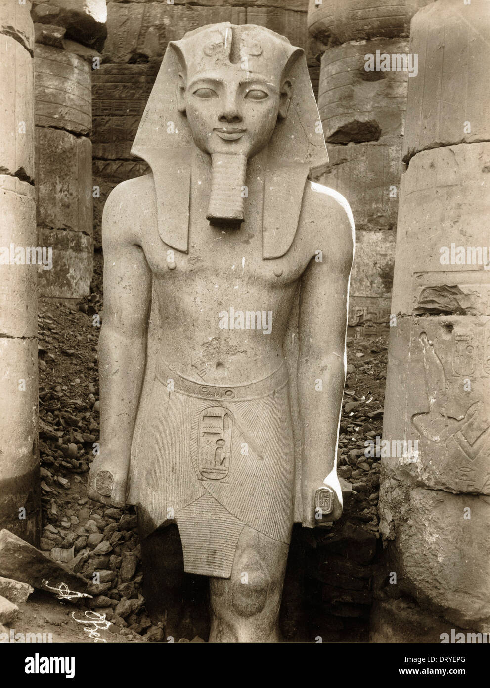 Rameses Statue, Luxor, Egypt, by Antonio Beato, ca 1880 Stock Photo - Alamy