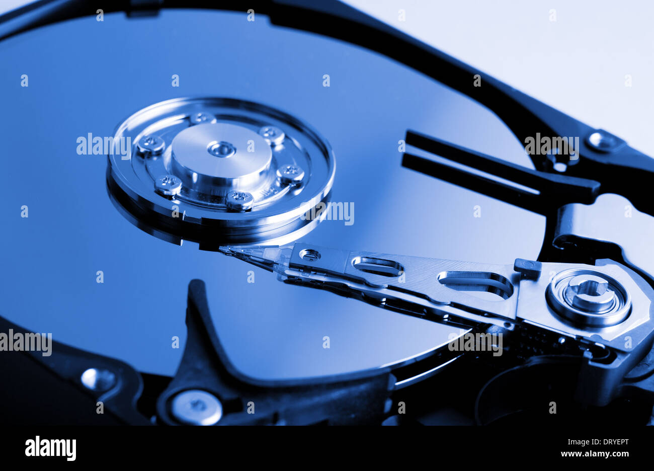 Computer hard drive in blue tone Stock Photo - Alamy
