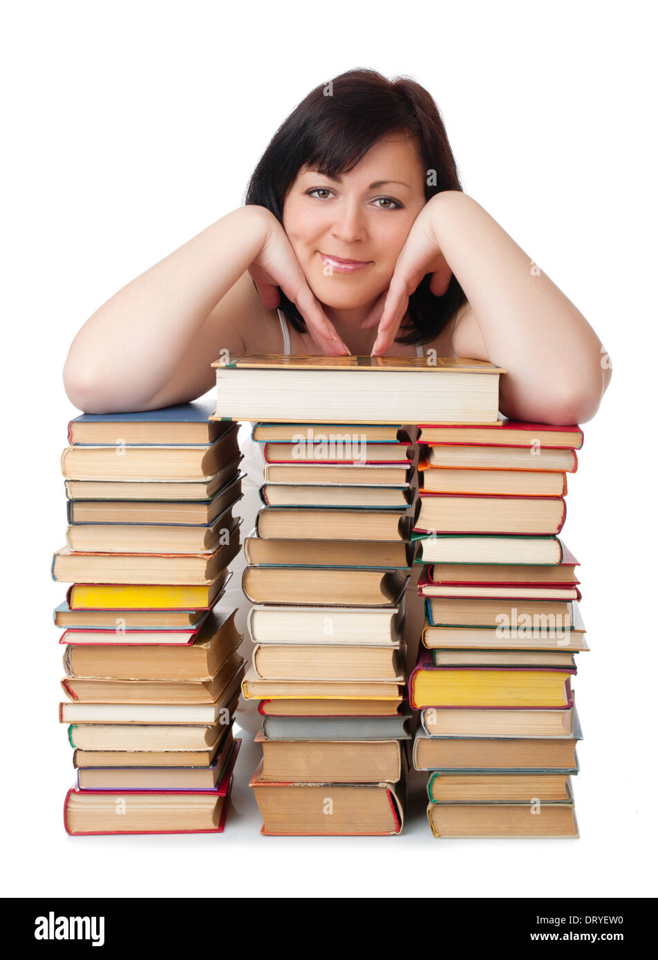 Girl reading paper school Cut Out Stock Images & Pictures - Alamy