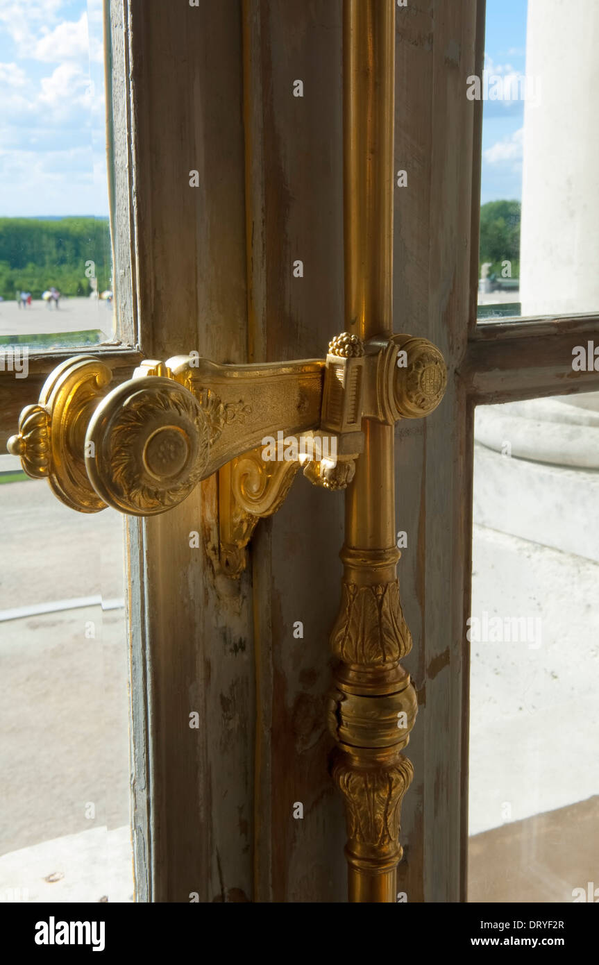 Detail of a window latch mechanism, Château de Versailles, Paris ...