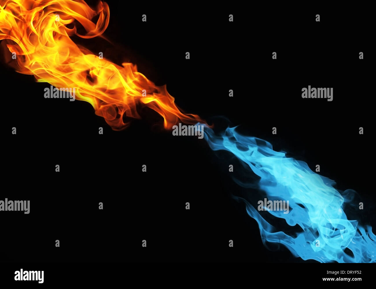 Blue and red fire Stock Photo - Alamy