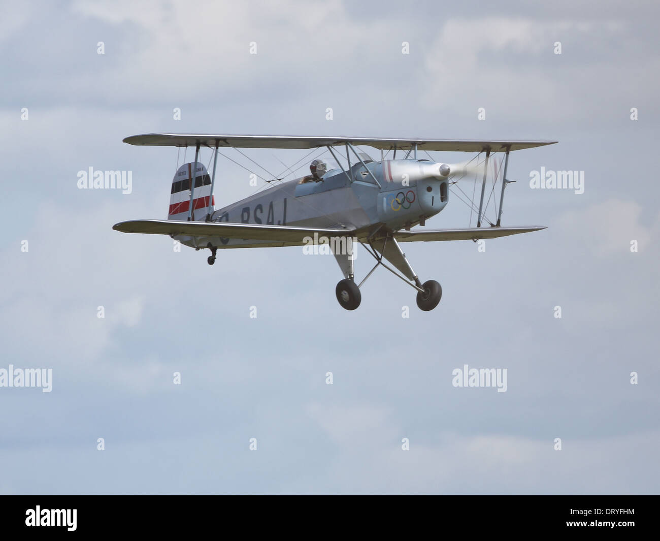 German Bücker Bü 131 "Jungmann" biplane training aircraft flying at ...
