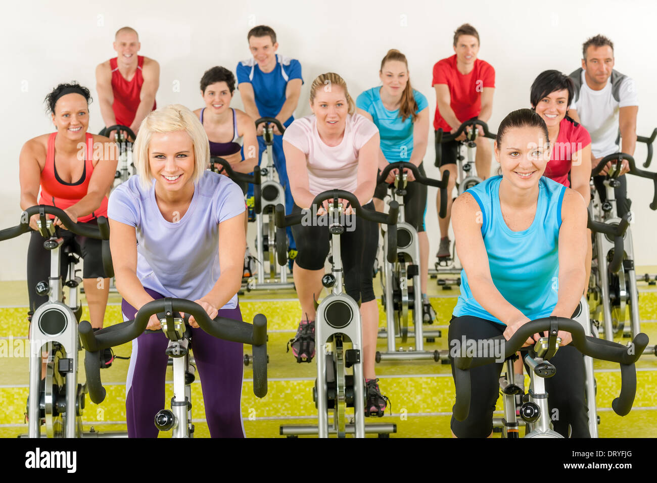 Spinning class at the gym Stock Photo - Alamy
