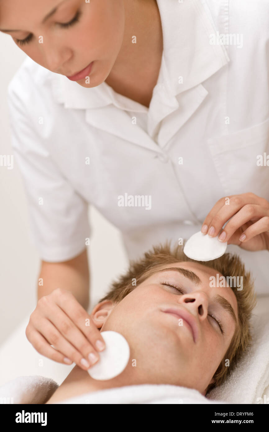 Male cosmetics - cleaning face treatment Stock Photo - Alamy