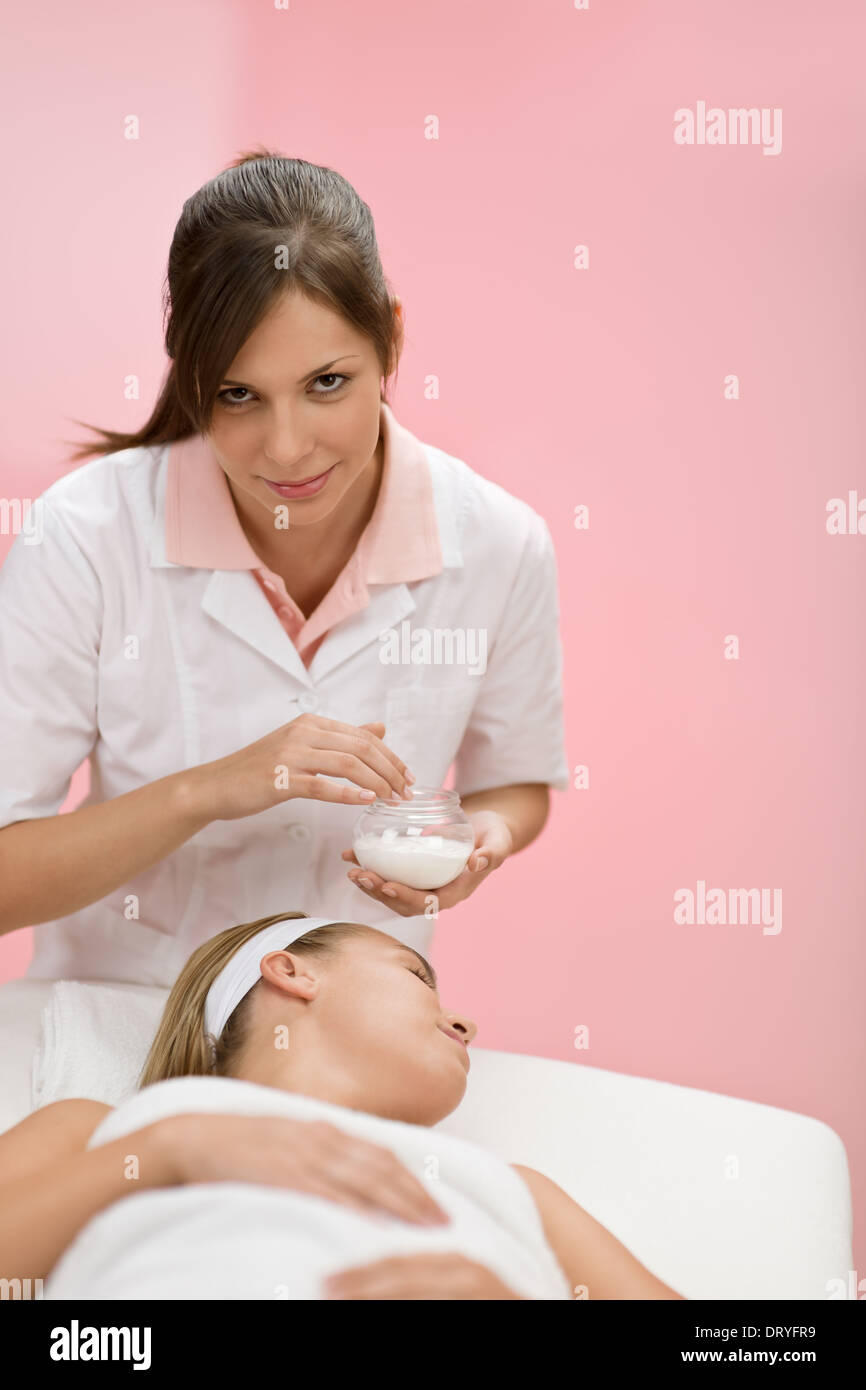 Body care - woman cosmetics treatment Stock Photo - Alamy