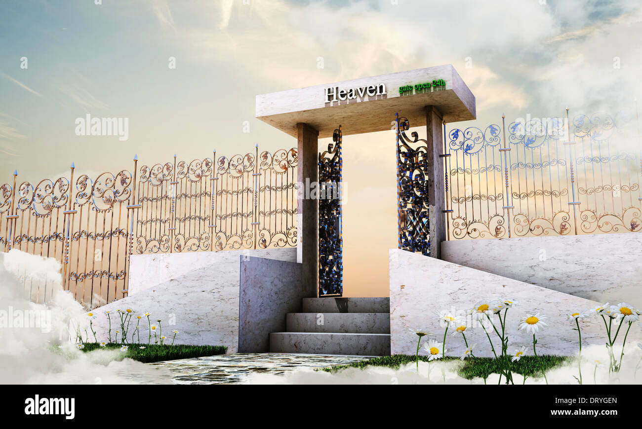 illustration of the heaven gate Stock Photo - Alamy