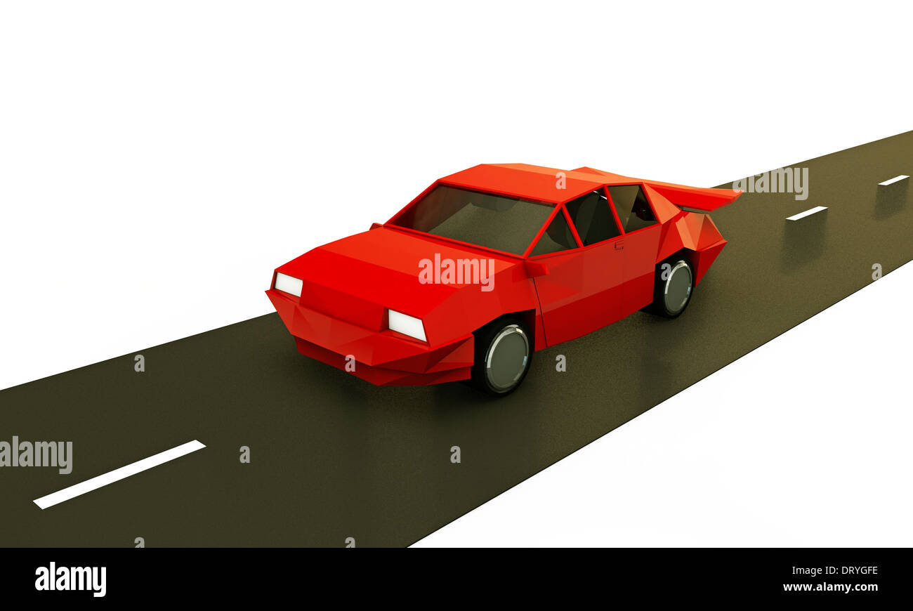 red car isolated on white background Stock Photo - Alamy