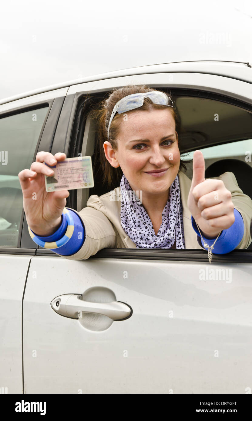 woman with driving licence Stock Photo - Alamy