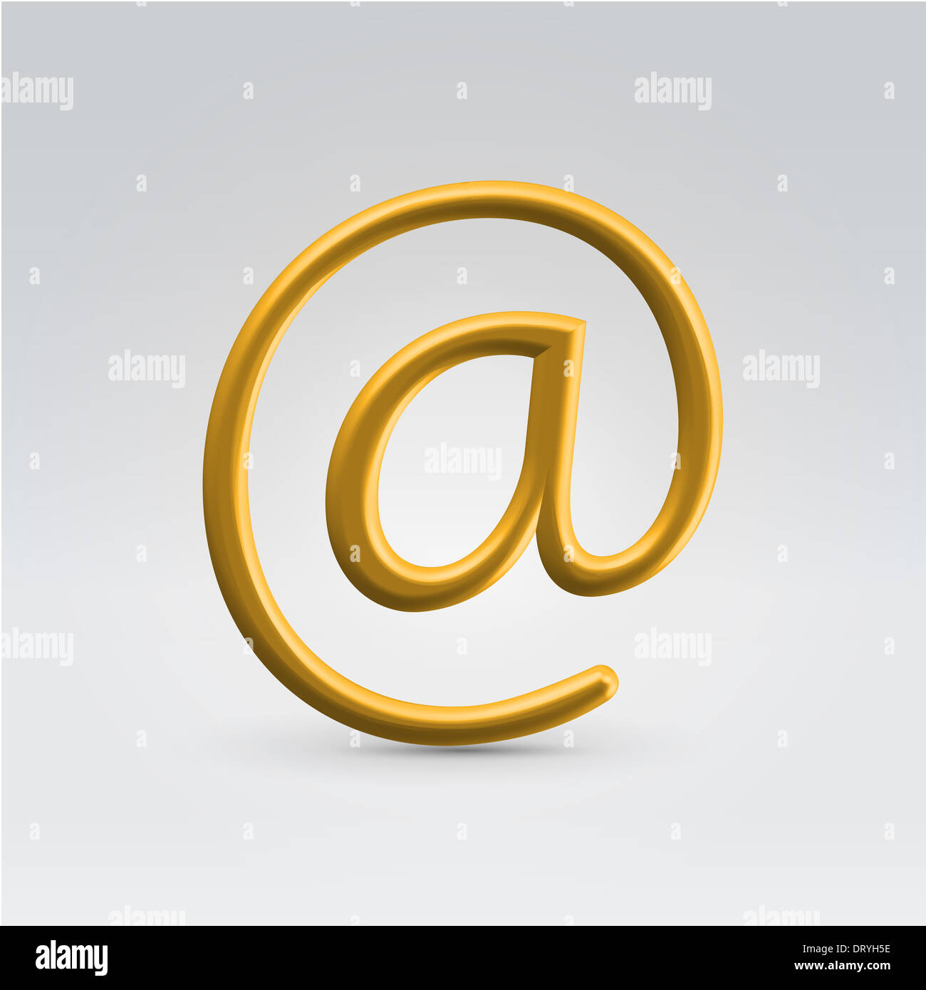 Golden shining metallic email symbol Stock Photo - Alamy
